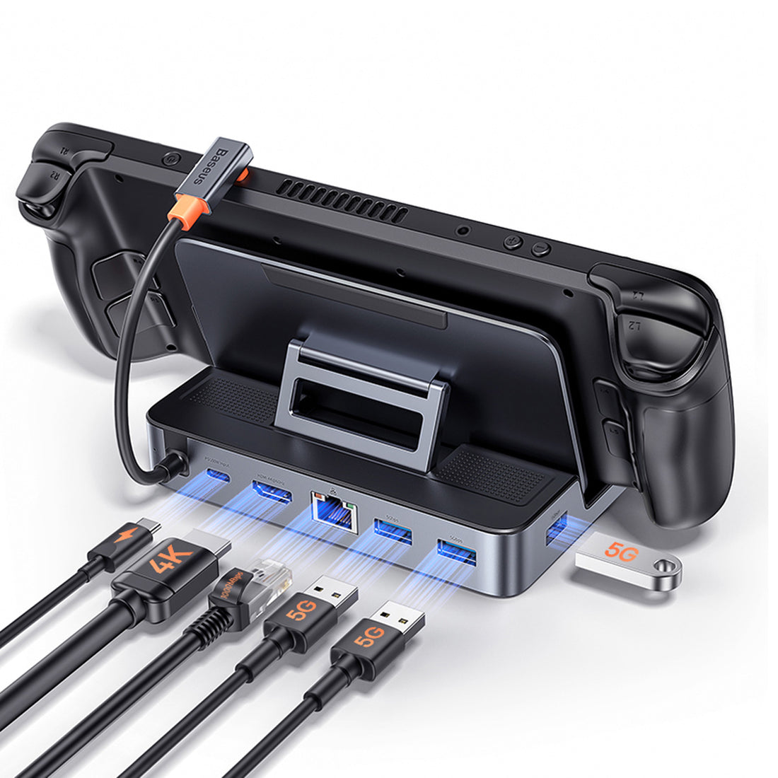 Baseus GamerX 6 Ports USB C Steam Deck Docking Station, ROG Ally ...