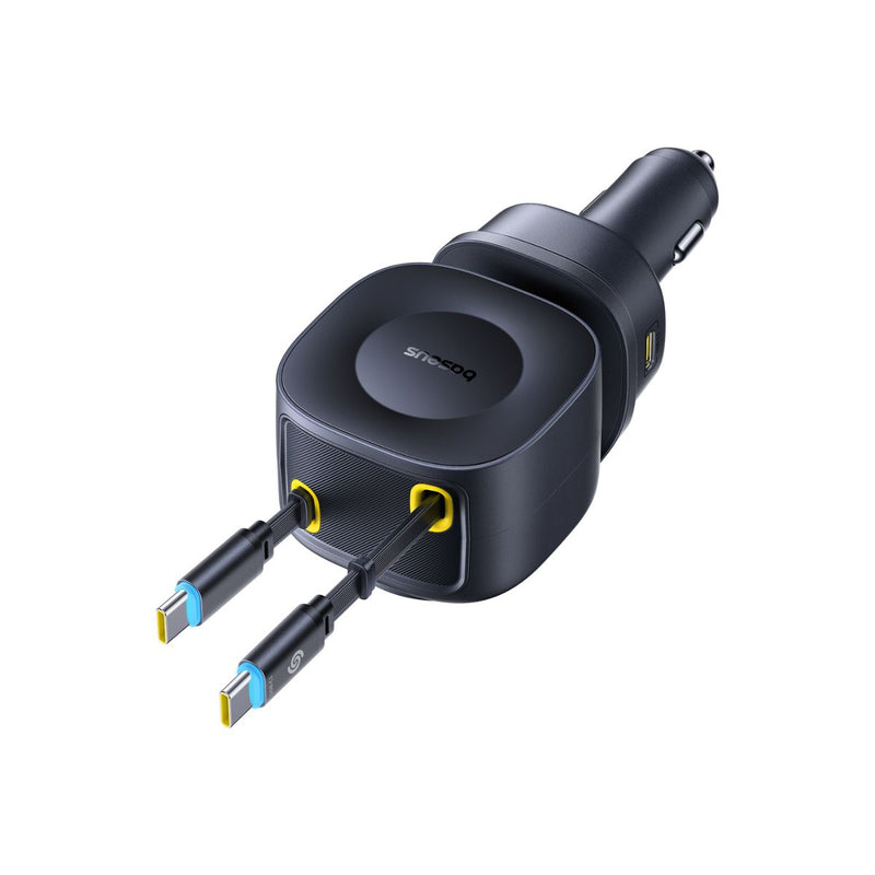 PrimeTrip VR2 Max Car Charger with Retractable Cable 3C+U 163W
