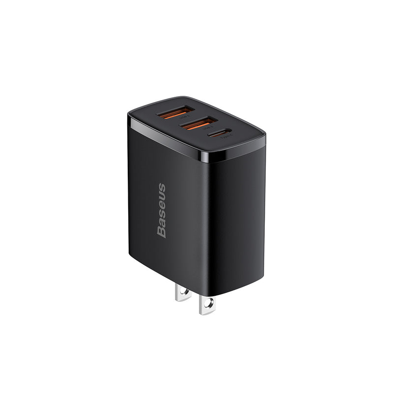 Baseus Compact 3 ports Fast Charger 30W