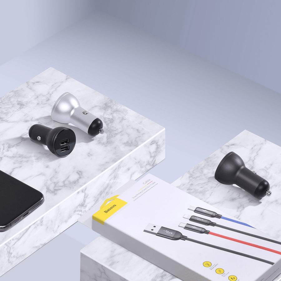 Baseus Dual USB-A Car Charger 24W 4.8A